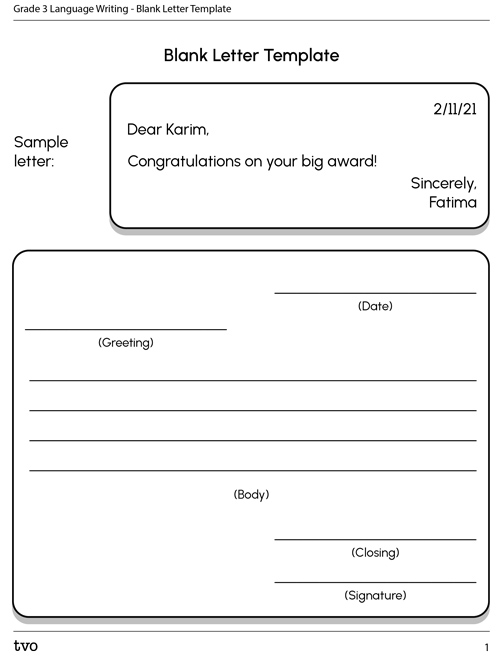Writing A Friendly Letter